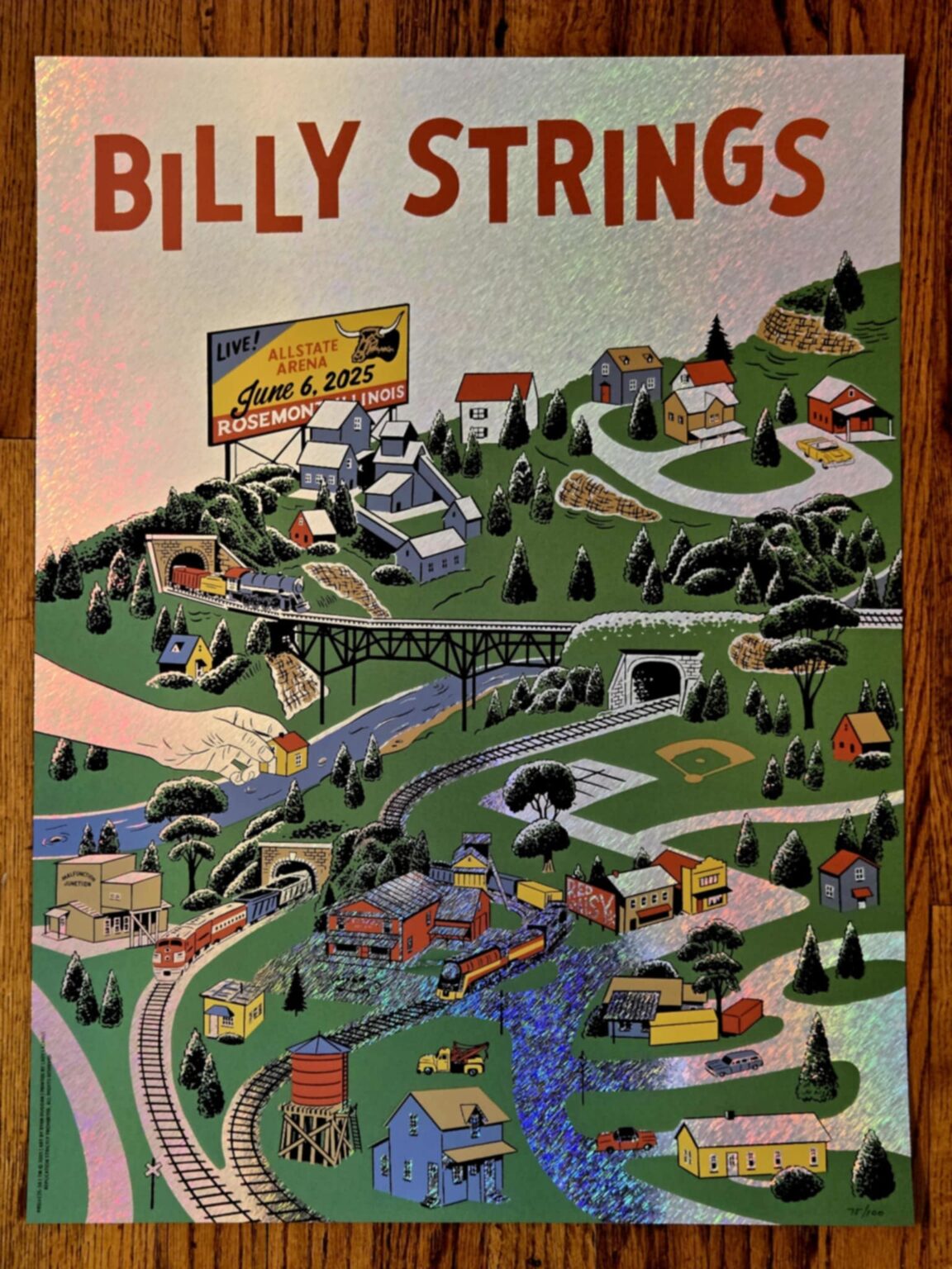 Billy Strings Allstate Arena 2025 – N1 Poster Foil - BillyBase