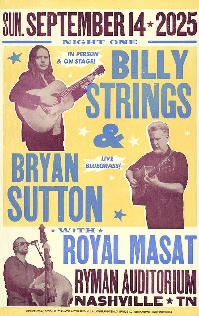 Billy Strings Ryman Fall 2025 - N1 Hatch Show Print - BillyBase